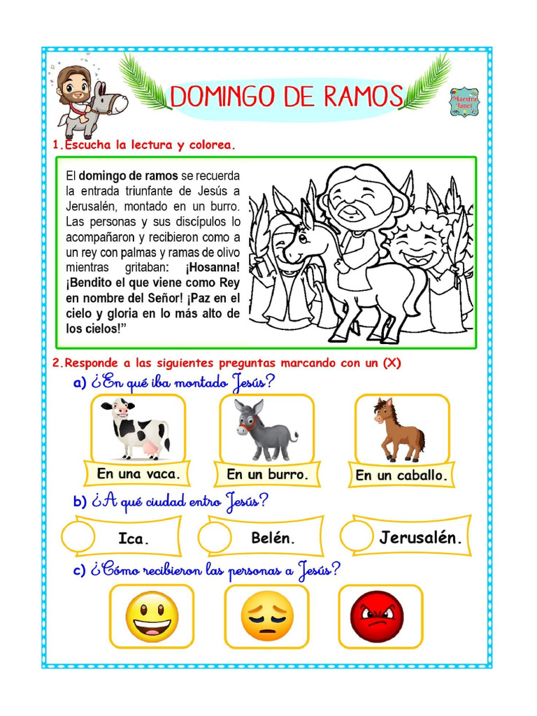 Fichas Religion Domingo de RAMOS | PDF