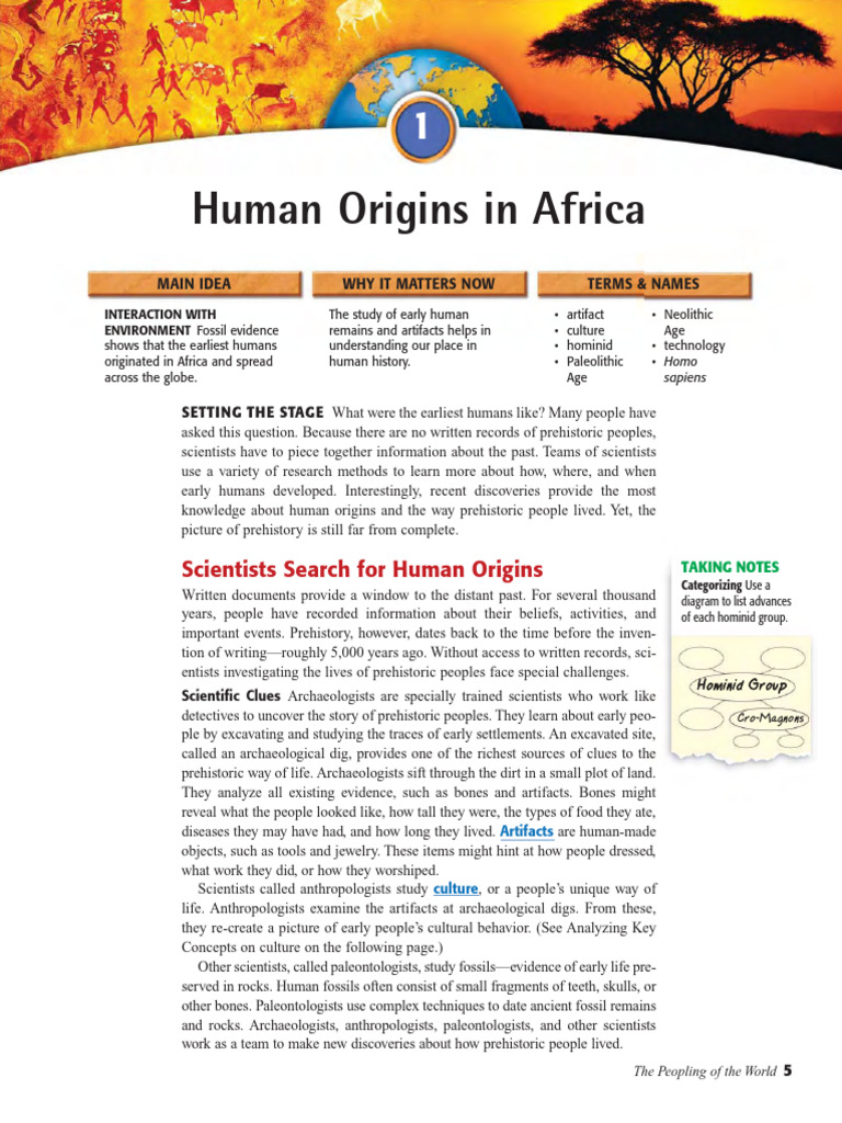 1.1. Human Origins in Africa | PDF | Homo | Neanderthal