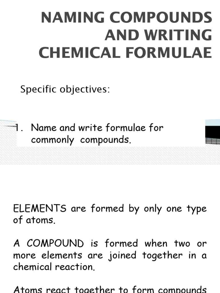 Naming Compounds & Writing Formulae - Charge | PDF