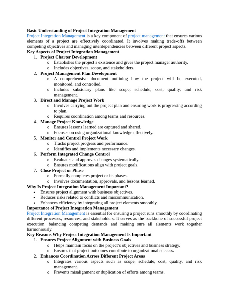 Project Integration Management | PDF | Project Management | Business