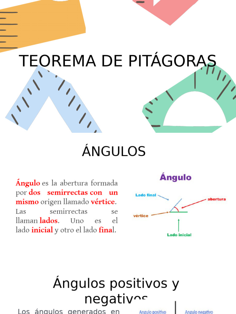 Teorema de Pitágoras y Ángulos | PDF | Funciones trigonométricas | Ángulo