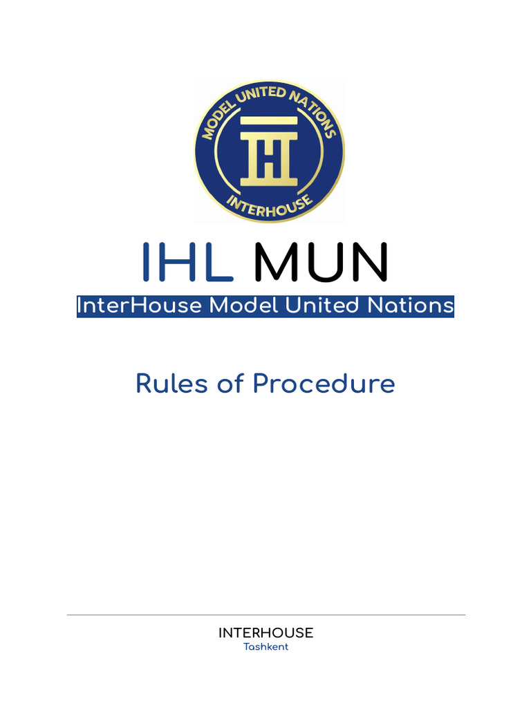 IHL MUN Rules of Procedure | PDF | Committee | United States House Of ...