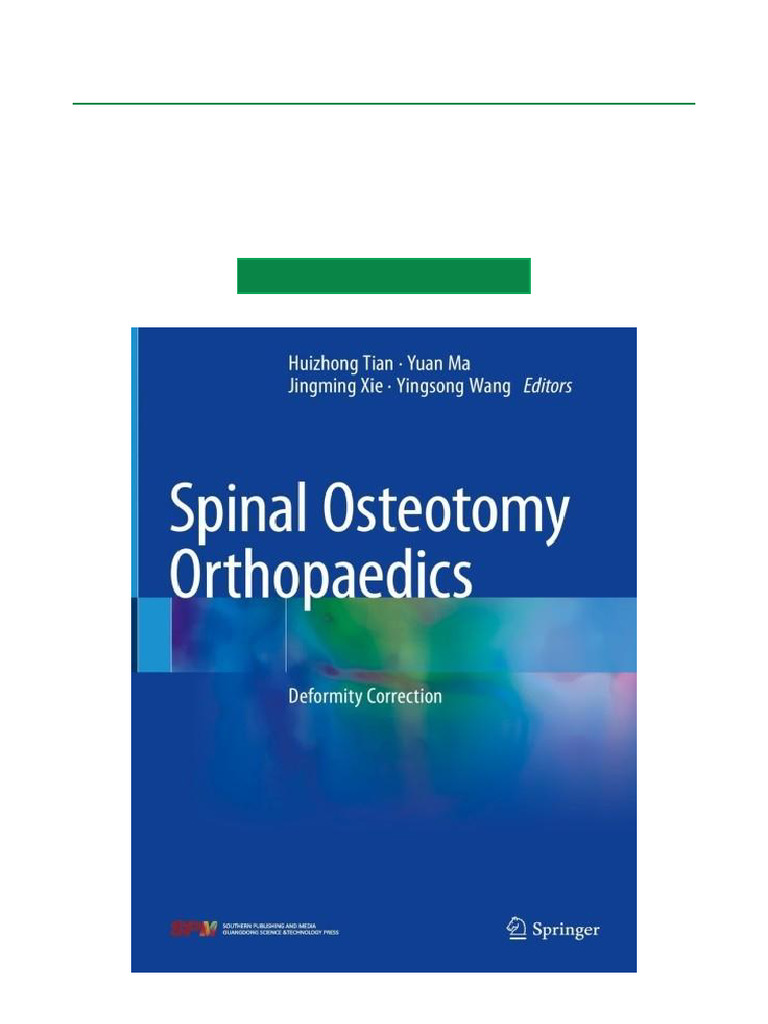 Spinal Osteotomy Orthopaedics Deformity Correction Textbook PDF ...