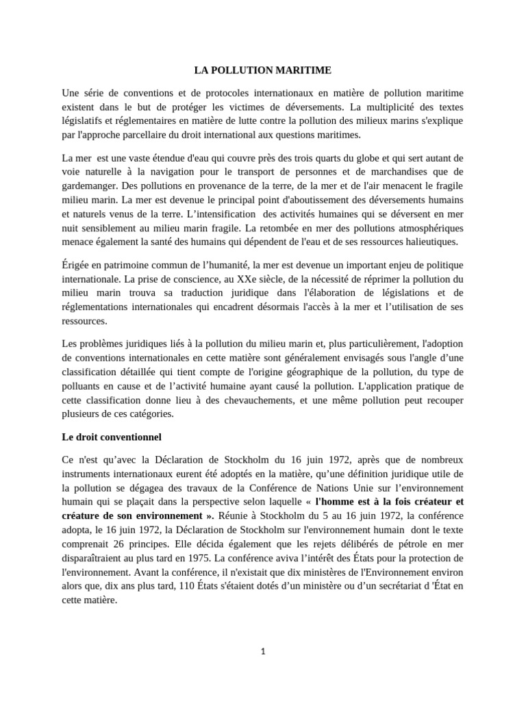 Lutte contre la Pollution Maritime | PDF | la pollution | Pétrolier