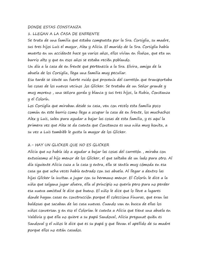 Dokumen - Tips - Donde Estas Constanza | PDF | Narración | Amor