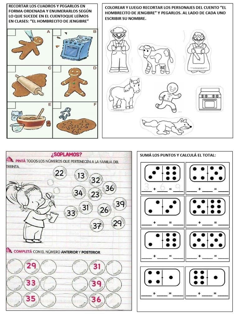 Tarea y Actividades El Hombrecito de Jengibre | PDF