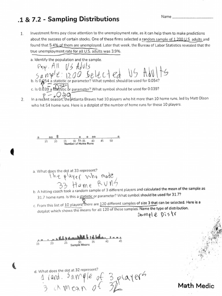 AP Stats Chap 7 HW | PDF