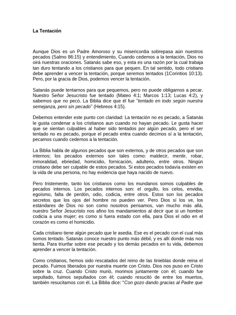 La Tentación | PDF | Pecado | Cristo (título)