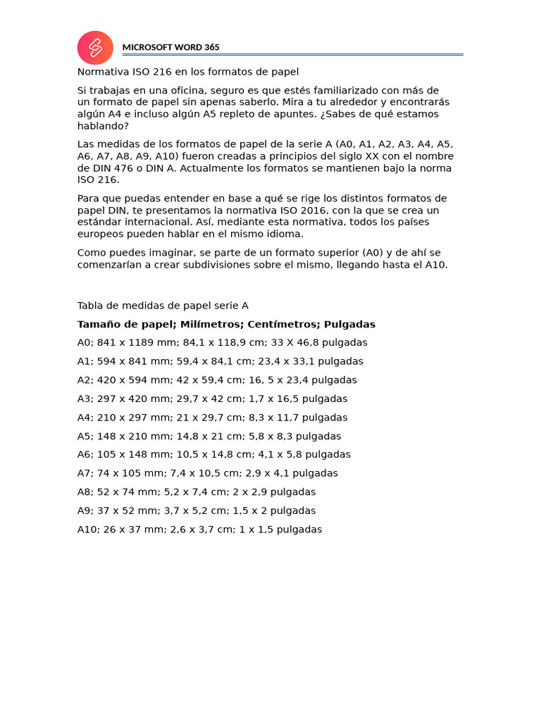 01-Normativa ISO 216 | PDF