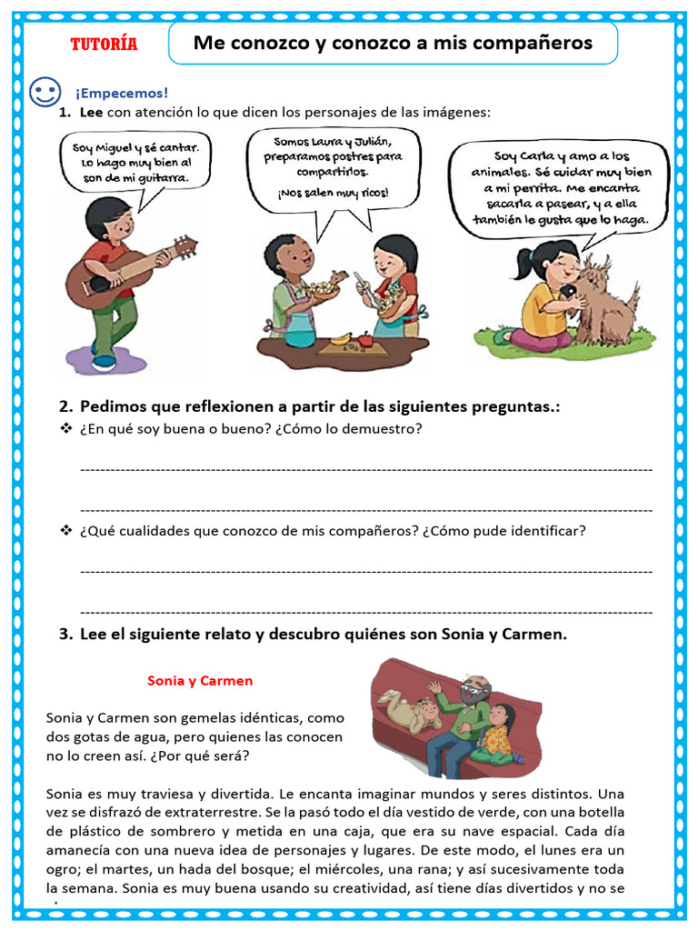 Reflexión sobre cualidades personales y familiares | PDF