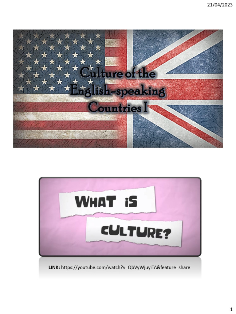 Lesson 1 - Culture I | PDF