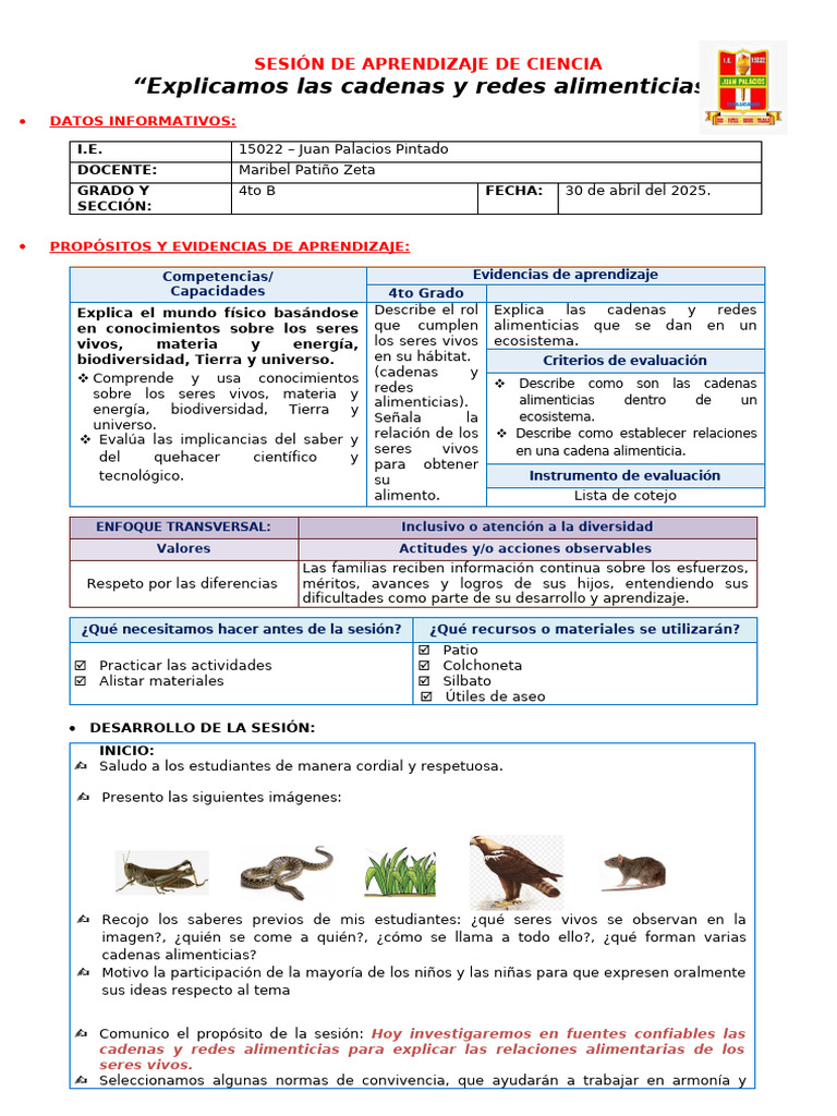 Cadenas y Redes Alimenticias en Ecosistemas | PDF | Depredación ...