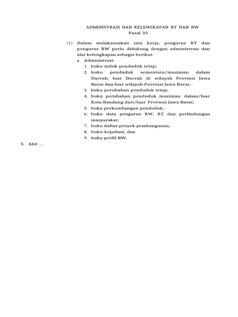 Administrasi RT dan RW yang Efektif | PDF