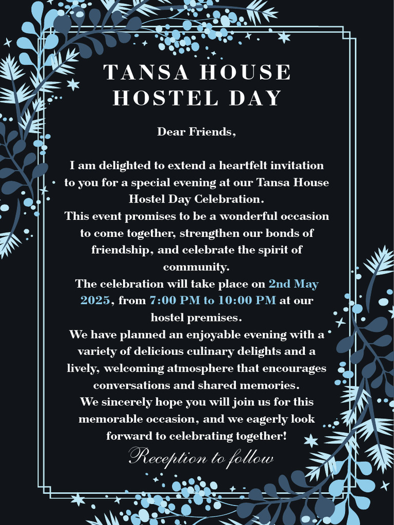 Tansa House Hostel Day | PDF