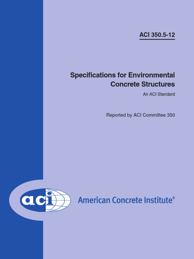 ACI 350.5-12 Specifications For Environmental Concrete Structures | PDF ...