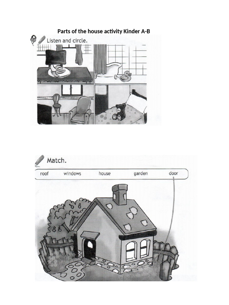 Parts of The House Activity Kinder A-B | PDF