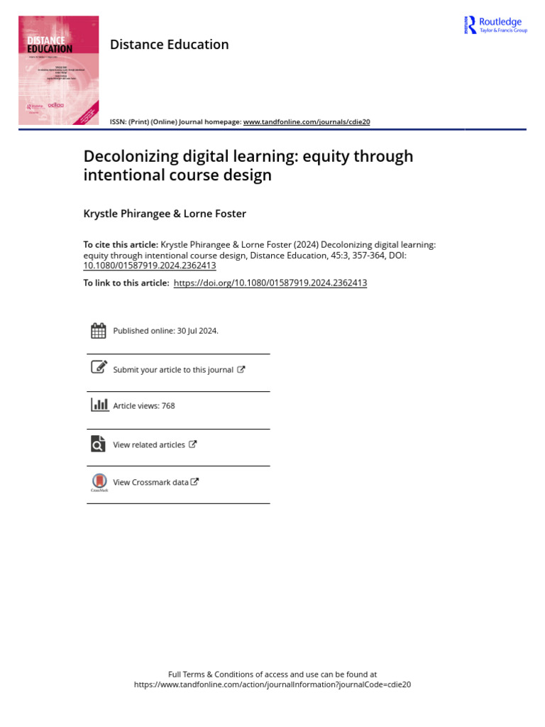 Decolonizing Digital Learning Equity Through Intentional Course Design | PDF | Pedagogy ...