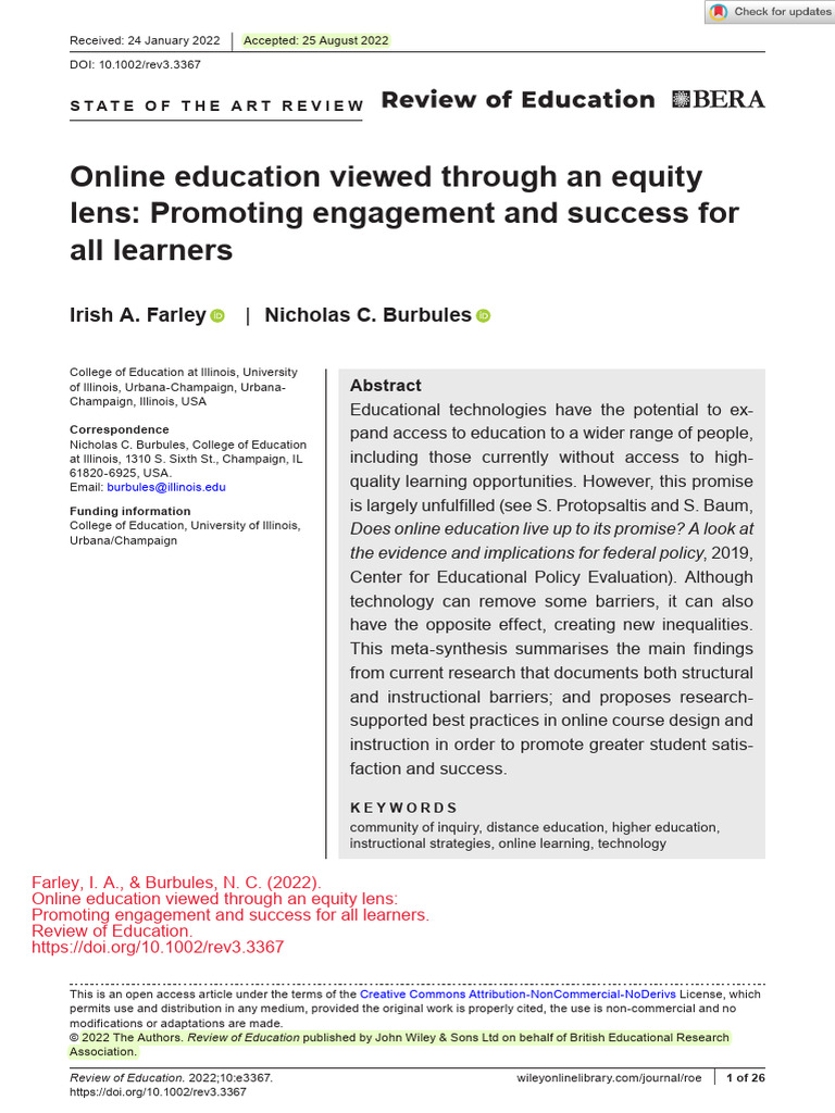 Equity in Online Education Strategies | PDF | Learning | Educational ...