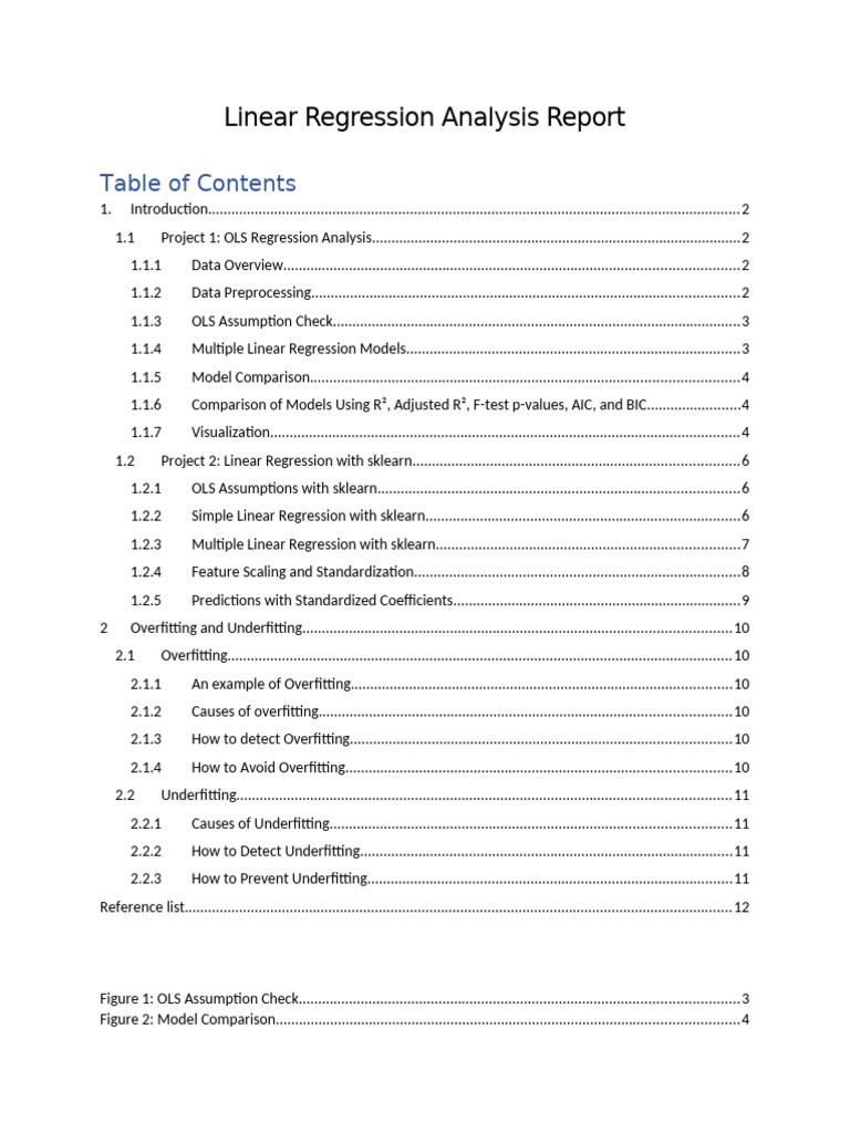 Linear Regression Analysis Report[1] | PDF | Ordinary Least Squares | Linear Regression