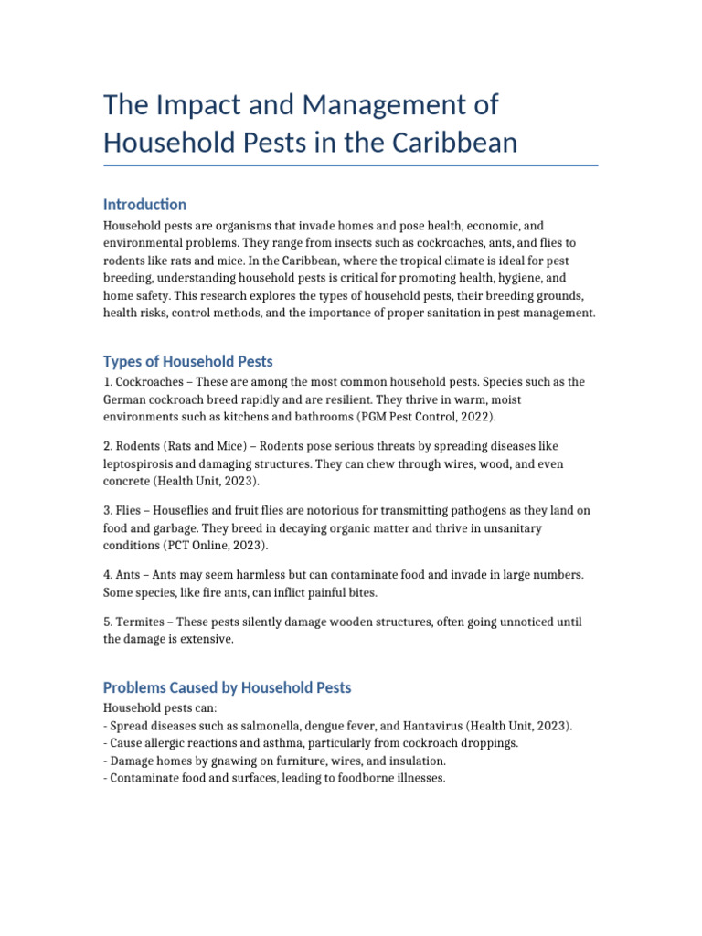 Managing Household Pests in the Caribbean | PDF | Pest (Organism ...
