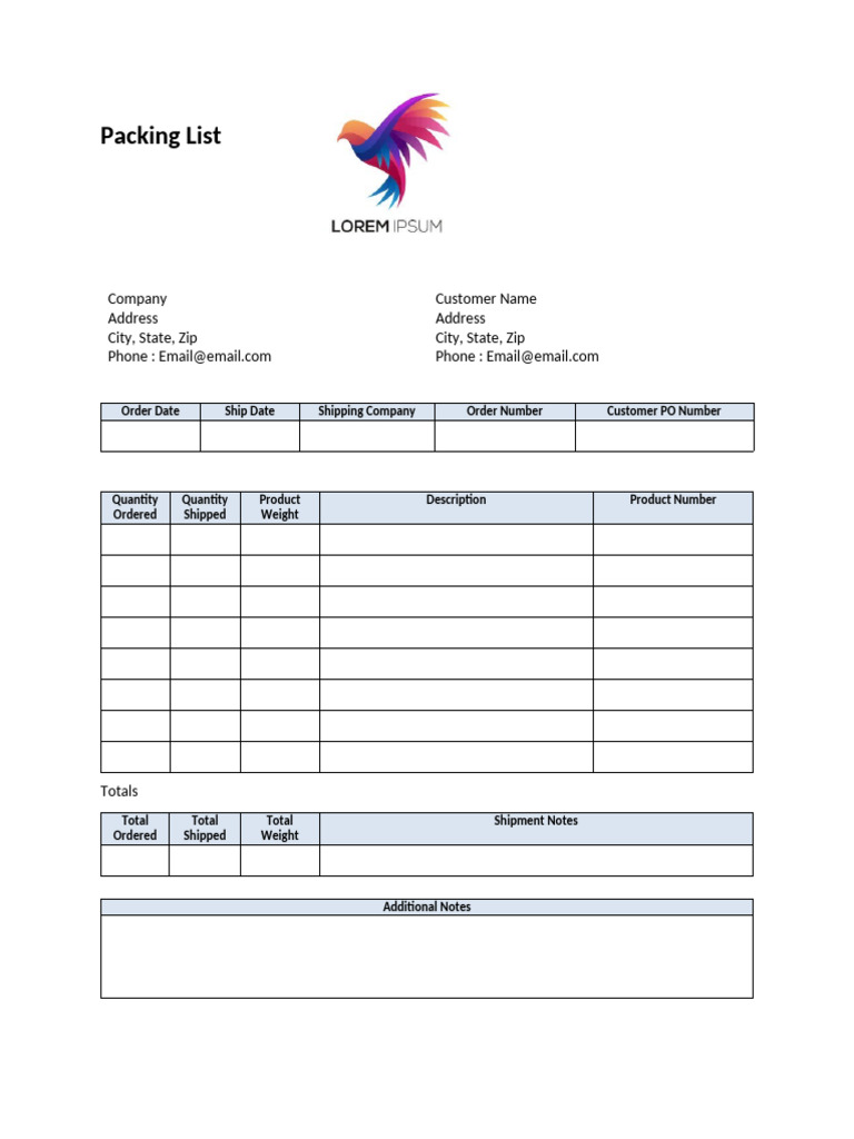 4. packing-list-modelo | PDF