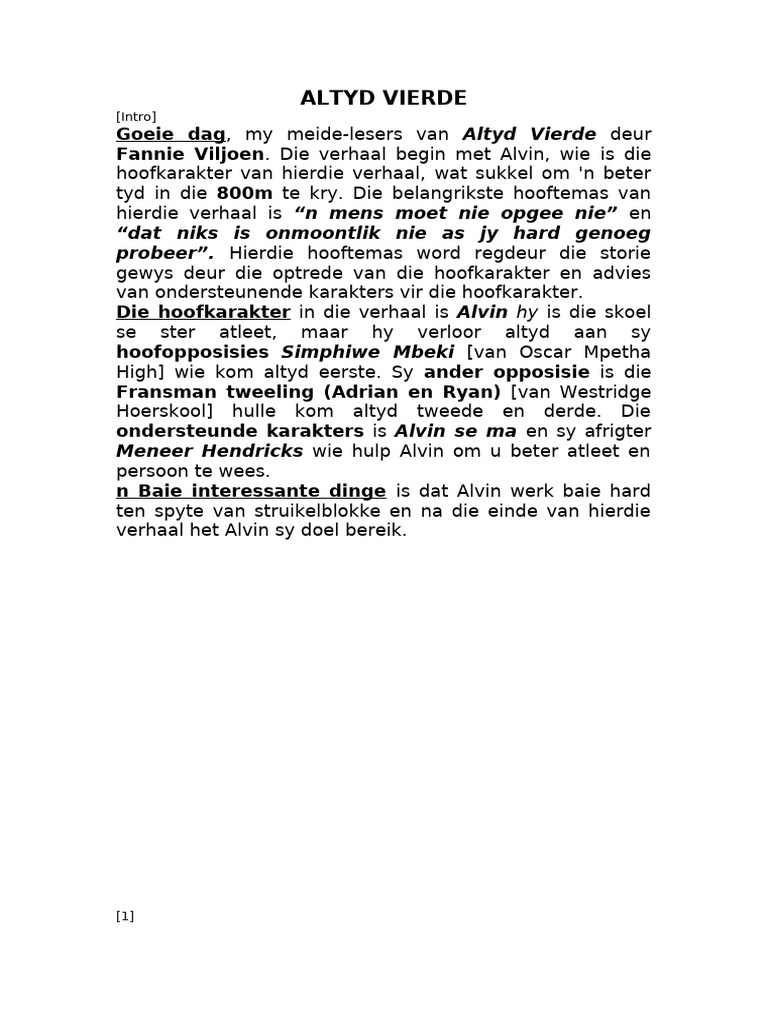 Altyd Vierde | PDF