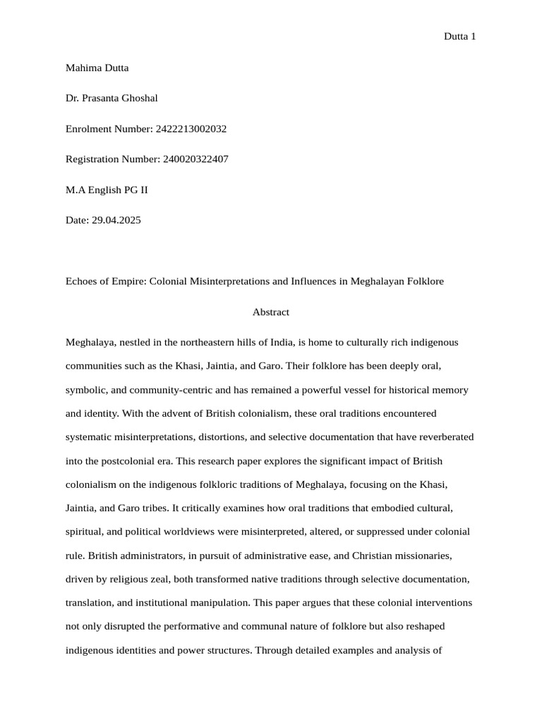 PG 2 Research Paper | PDF | Folklore | Narrative