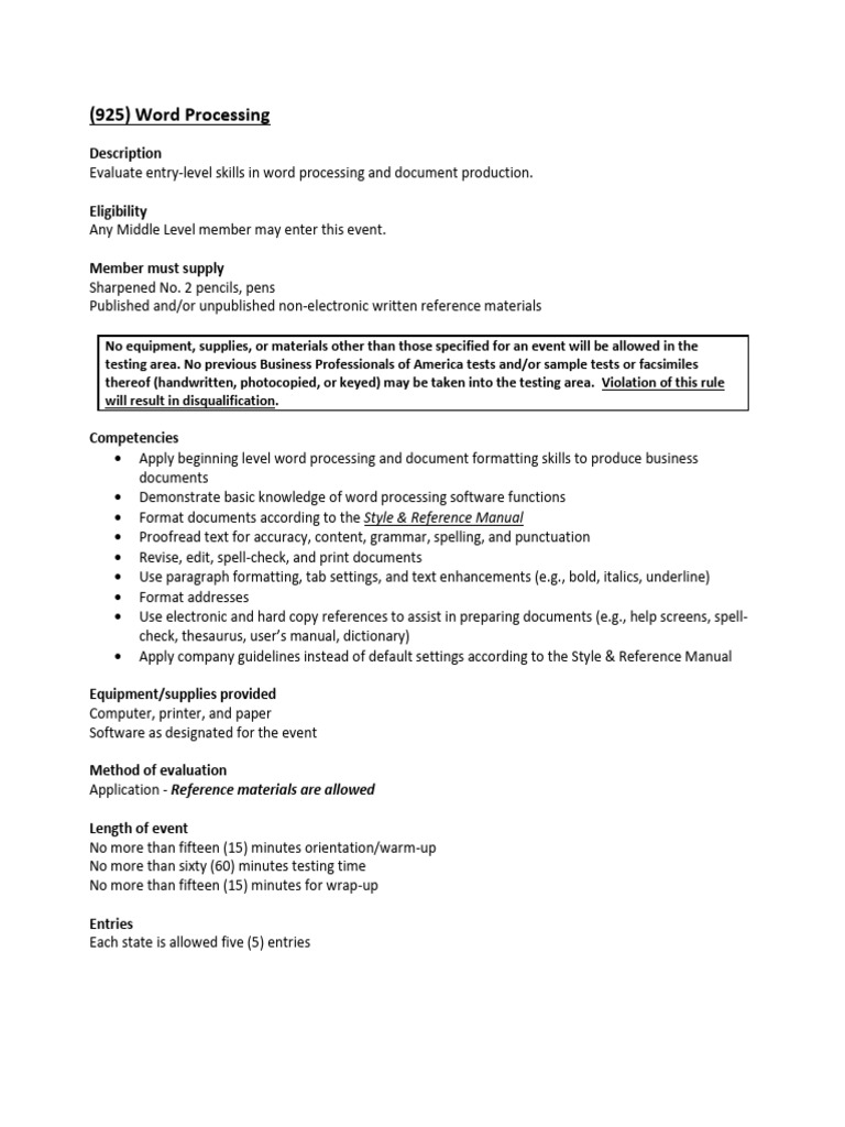 (925) Word Processing | PDF