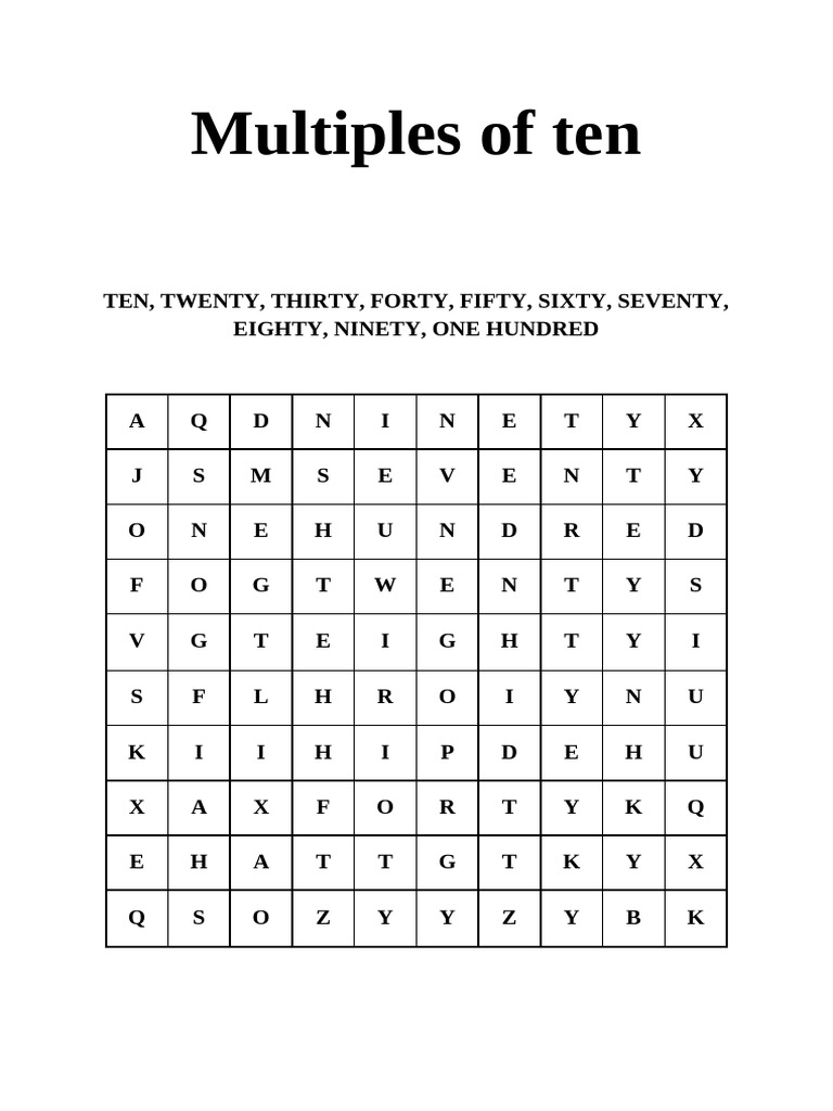 Multiples of Ten | PDF