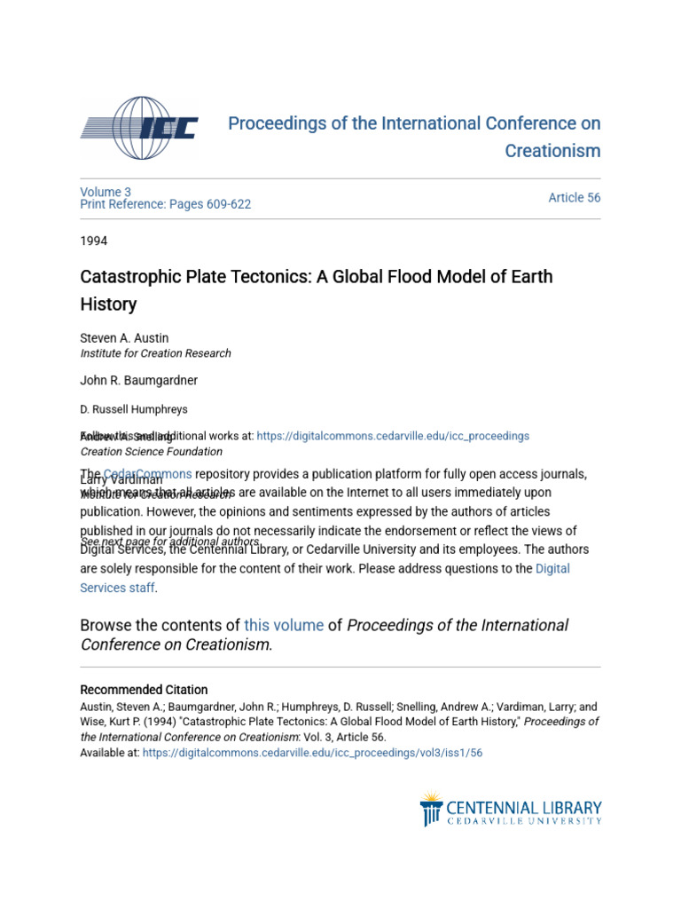 Catastrophic Plate Tectonics | PDF | Plate Tectonics | Oceans