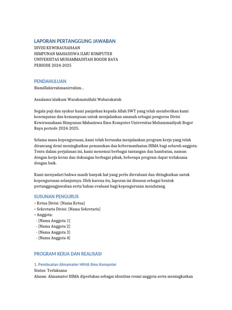 LPJ Kwu Hima 2024-2025 | PDF