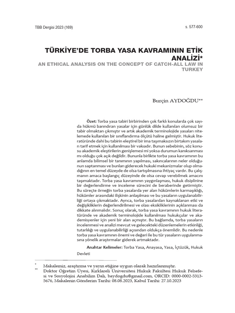 Aydoğdu-Torba Kanun | PDF