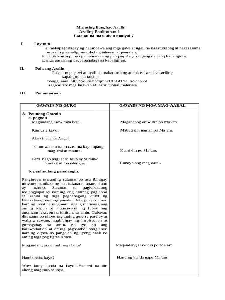 Masusing Banghay Aralin Number 2 | PDF