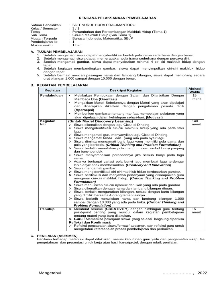Tema 1 Subtema 1 - Kls 3C | PDF
