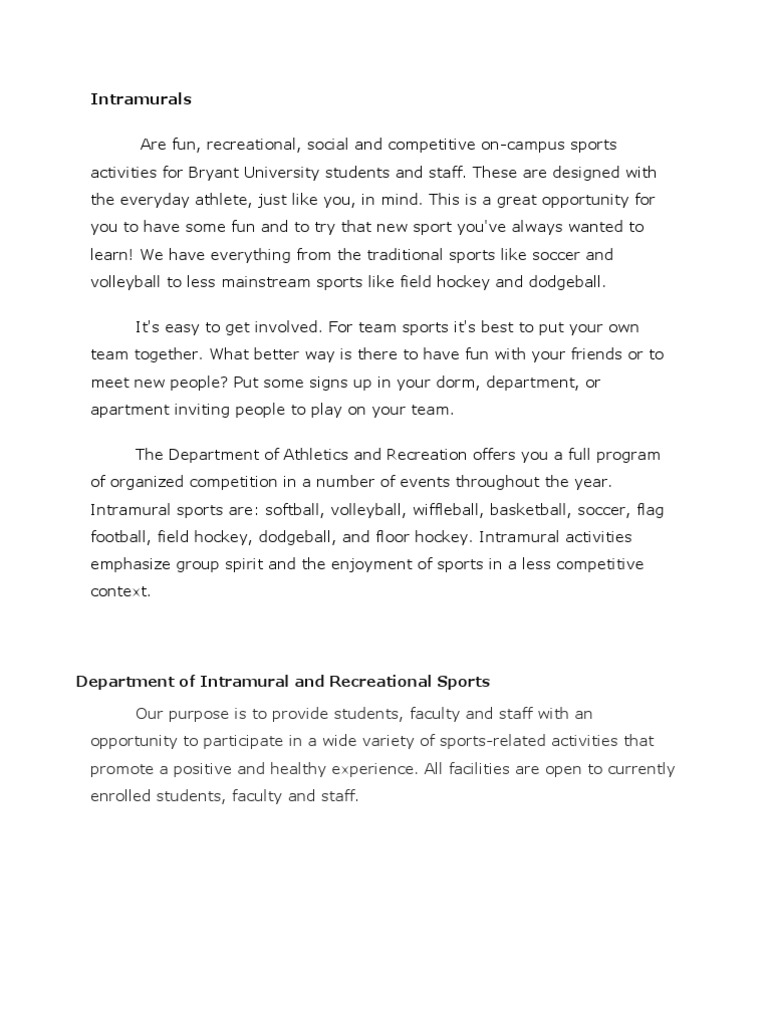 Intramurals | PDF