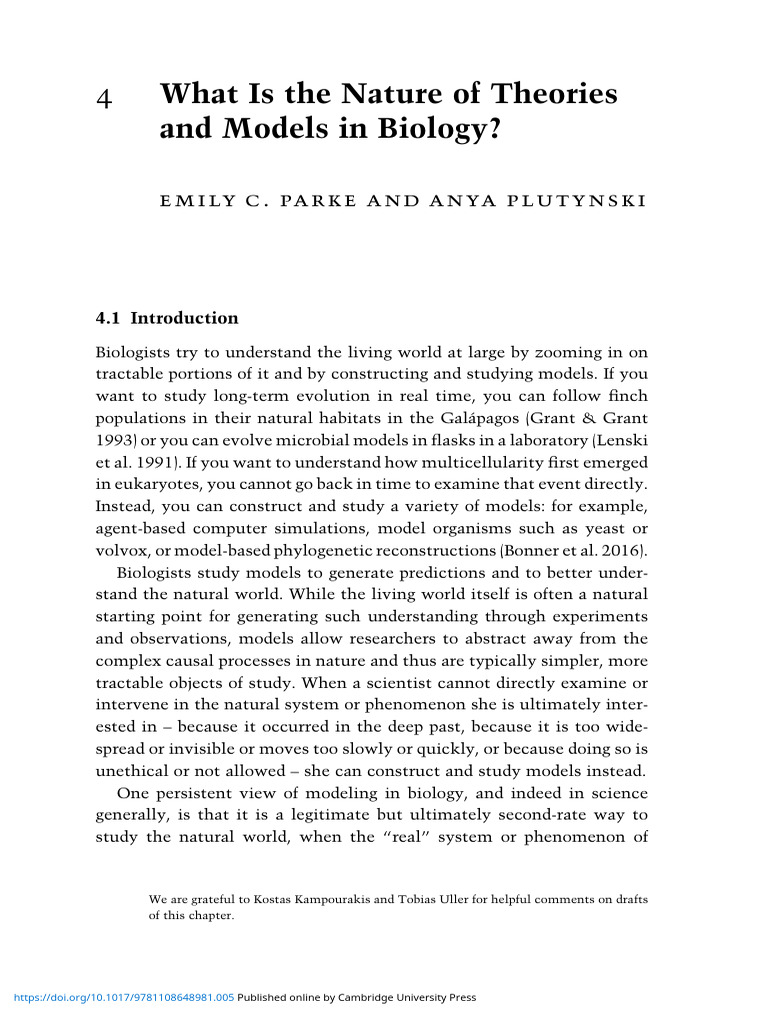 10.0 PP 55 78 What Is The Nature of Theories and Models in Biology ...