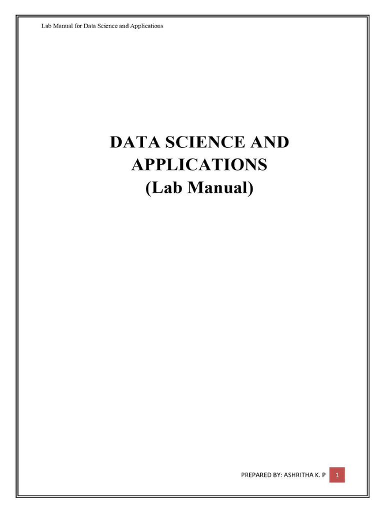Data Science Lab Manual Page-0001 | PDF