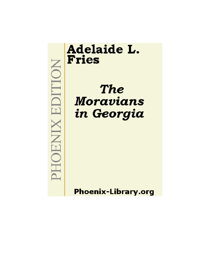 The Moravians in Georgia | PDF | Moravian Church