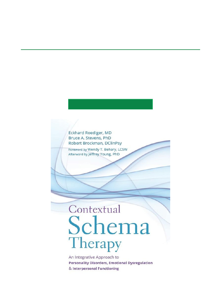 Contextual Schema Therapy An Integrative Approach To Personality ...