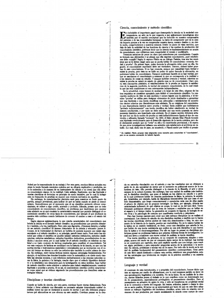 Klimovsky_Ciencia, conocimiento y método científico | PDF