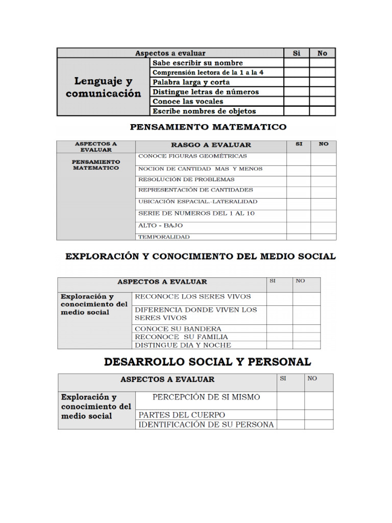 Aspectos A Evaluar | PDF