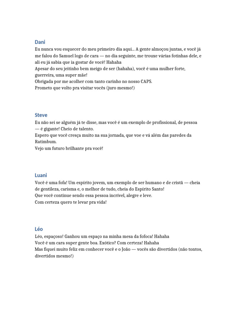 Mensagens de Despedida ANB | PDF