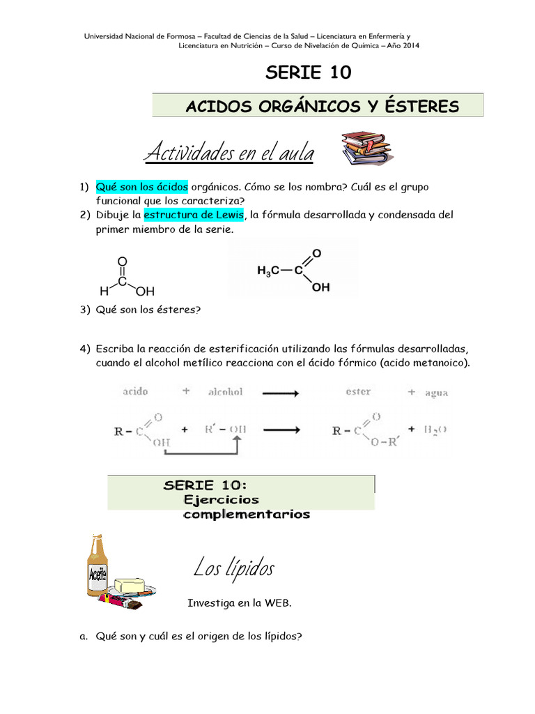 Serie 10 - Acidos - Organicos.y.esteres | PDF
