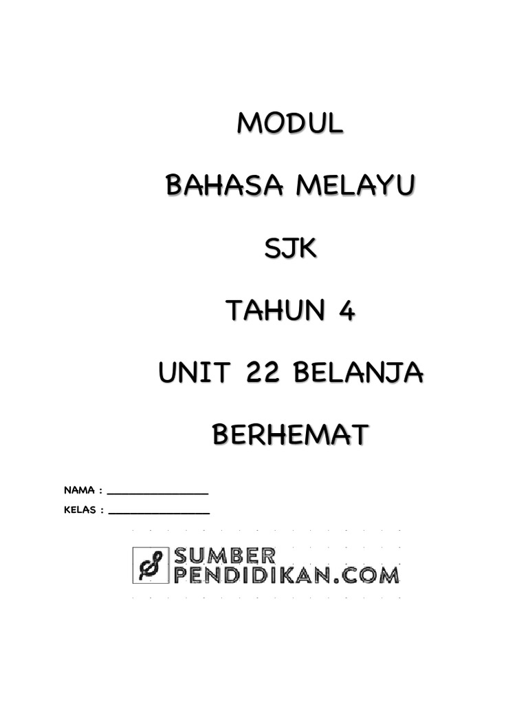 Modul BM SJK Tahun 4 Unit 22 Belanja Berhemat | PDF
