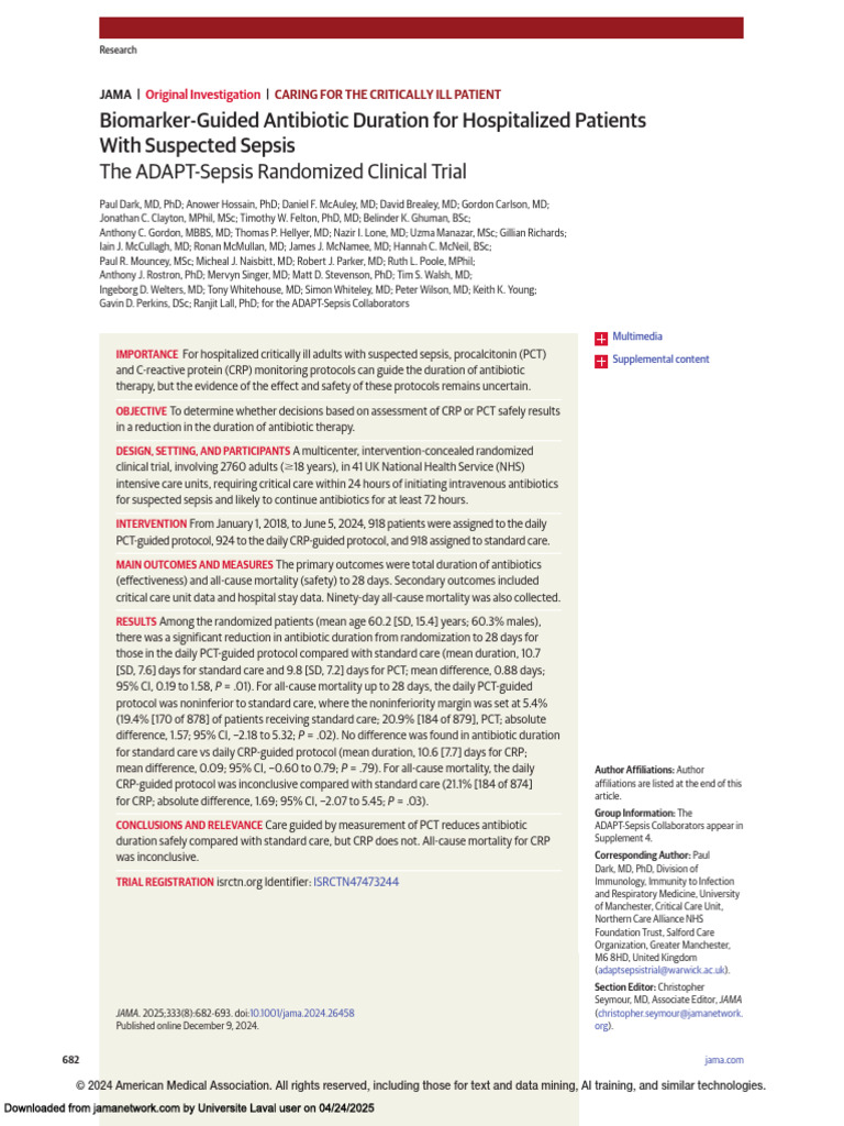 jama_dark_2024_oi_240153_1739817666.26743 | PDF | Sepsis | C Reactive ...