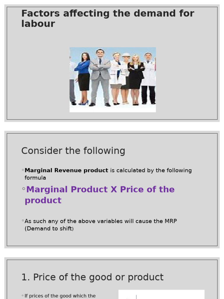 Factors Affecting The Demand For Labour | PDF | Labour Economics | Interest