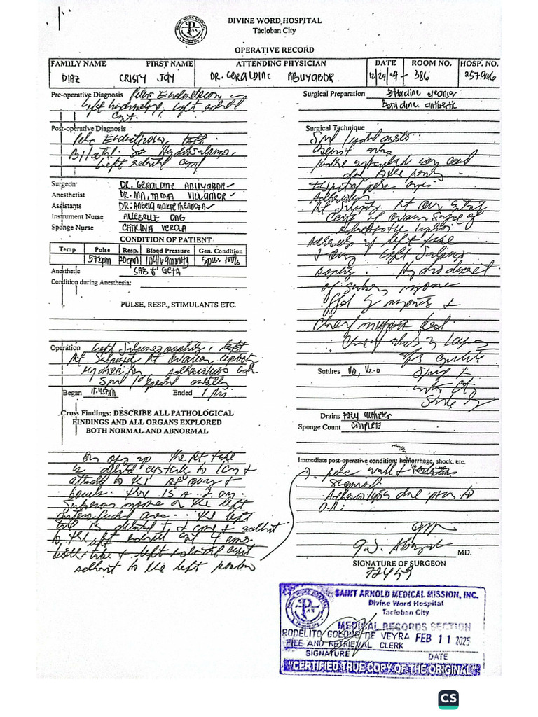 Operative Records | PDF