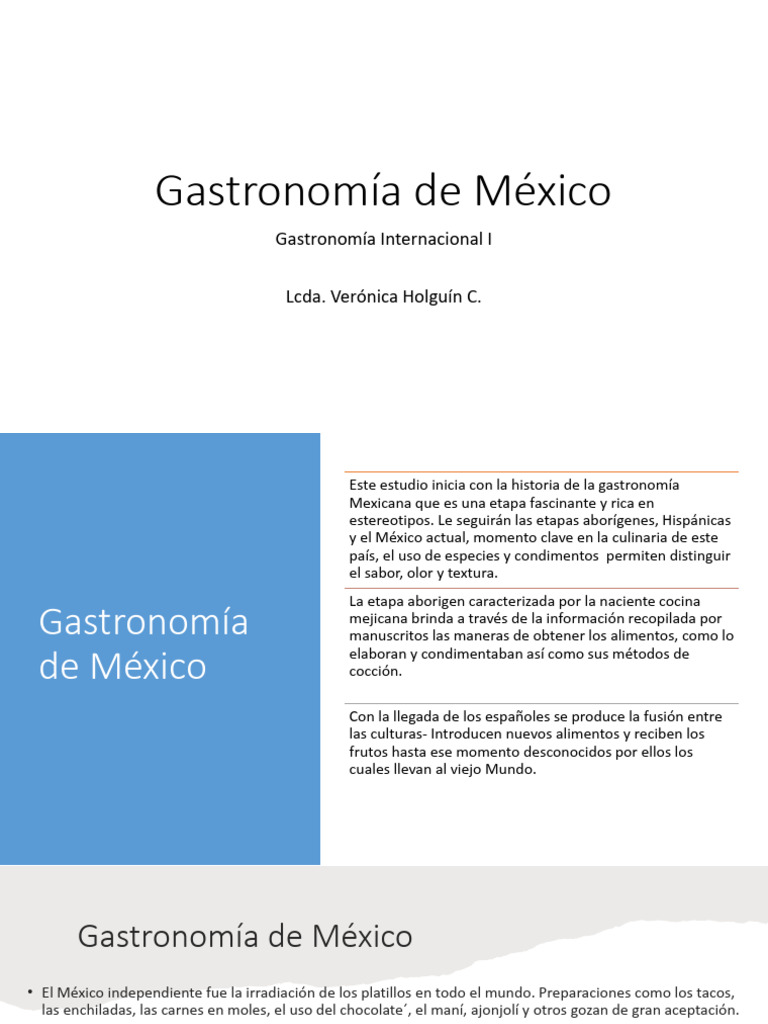 Historia y Platos de la Gastronomía Mexicana | PDF | Cocina mexicana ...