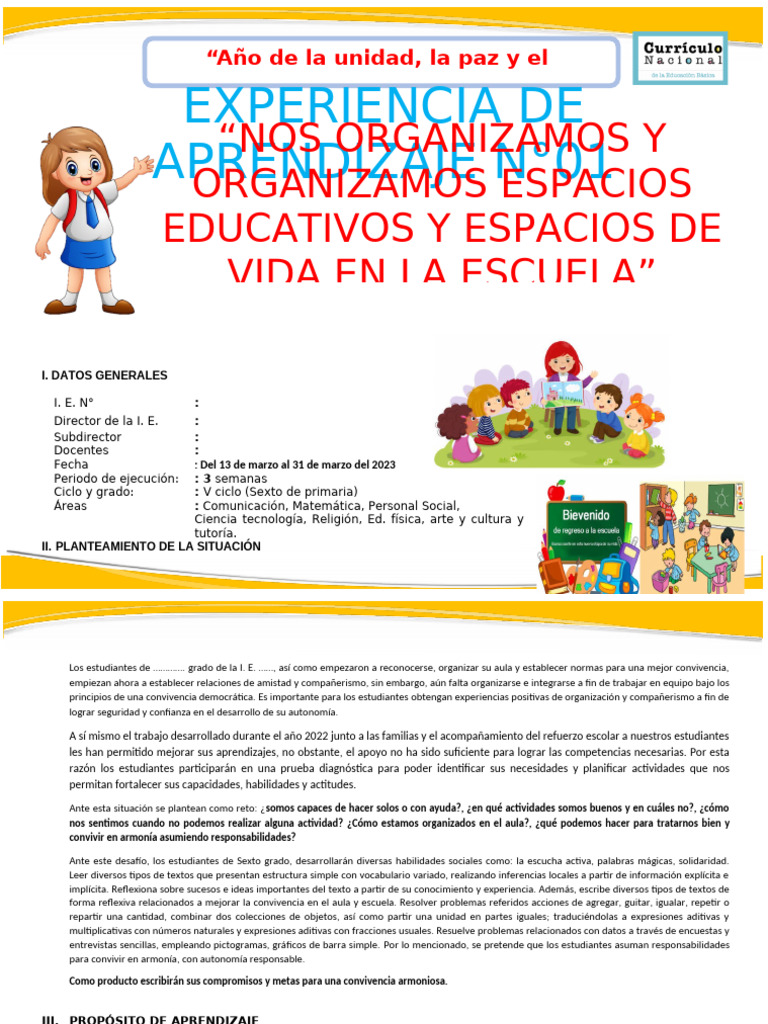 631139065 Experiencia de Aprendizaje n 1 Sexto Grado | PDF | Datos | Aprendizaje