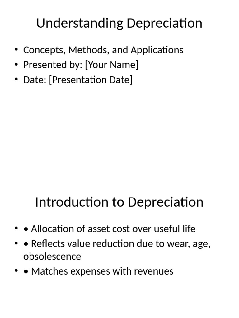 Depreciation Methods and Applications | PDF